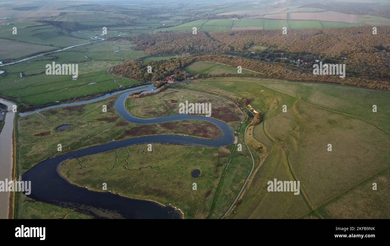 Aerial view of Cuckmere Haven, East Sussex UK Stock Photo - Alamy