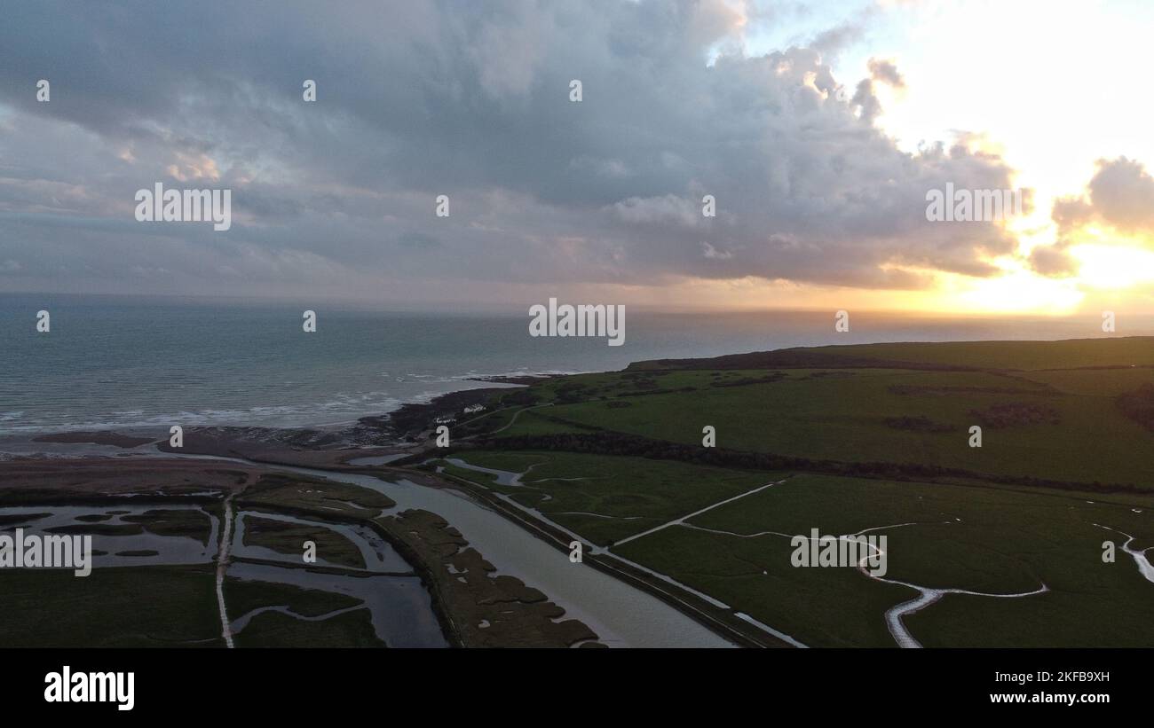 Aerial view of Cuckmere Haven, East Sussex UK Stock Photo - Alamy