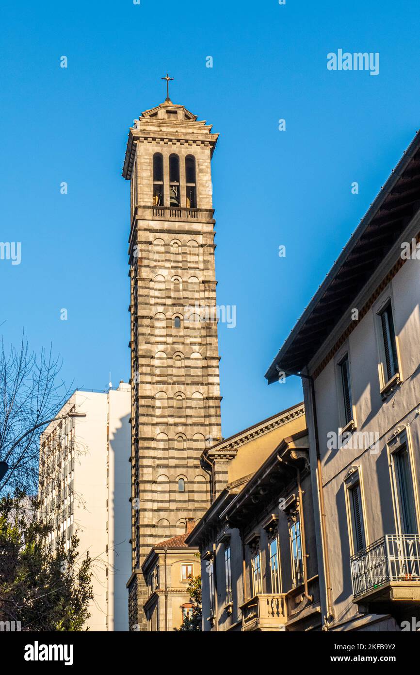 Beautiful bell tower in Varenna Stock Photo - Alamy