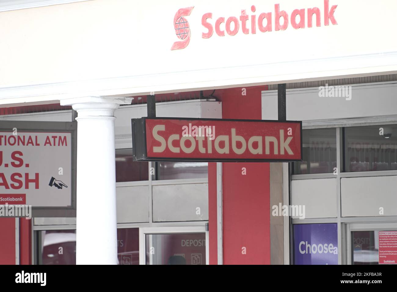 Nassau, The Bahamas. 11th Nov, 2022. Sign over the front entrance of ...