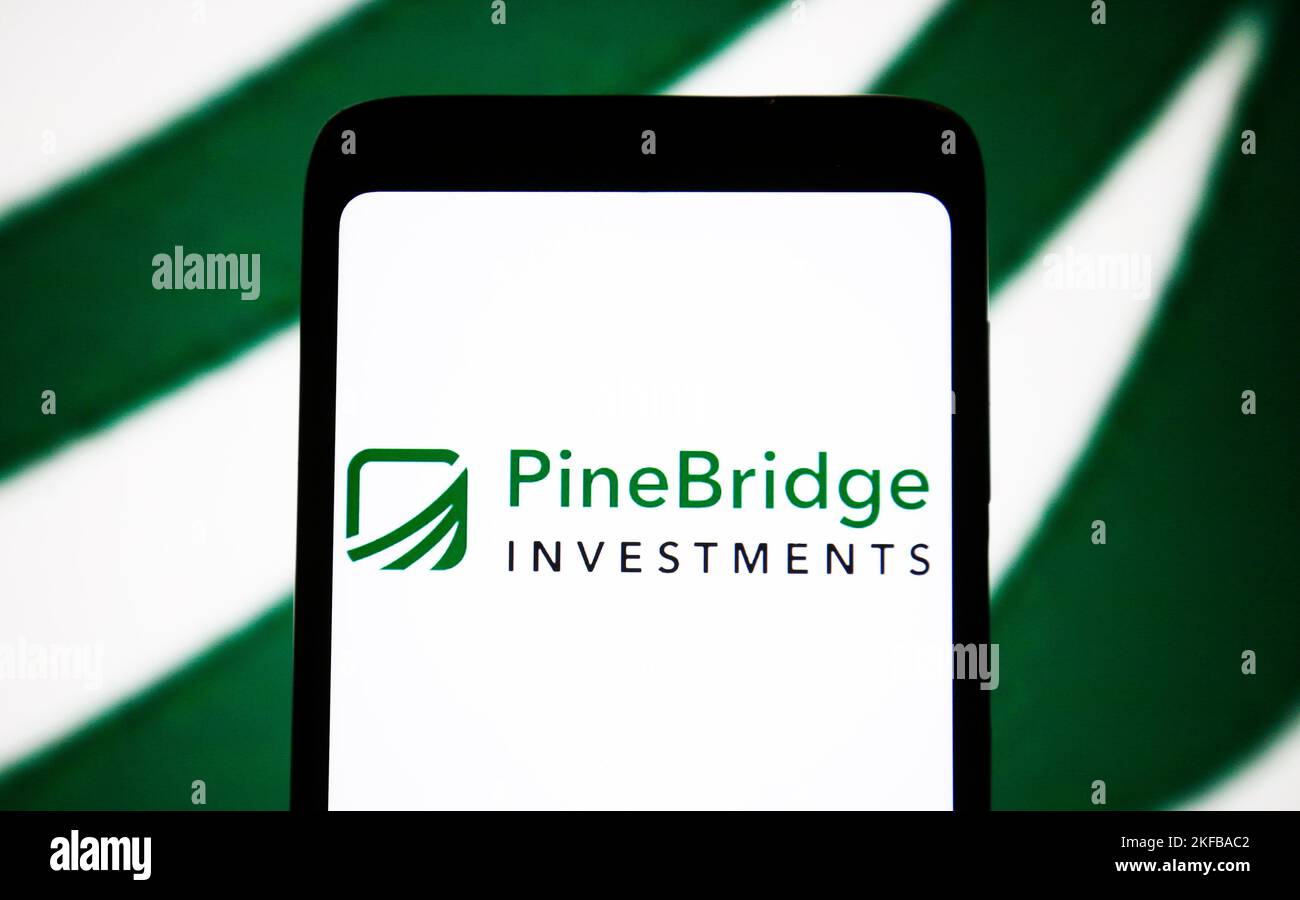 In this photo illustration, PineBridge Investments LLC logo is seen on ...