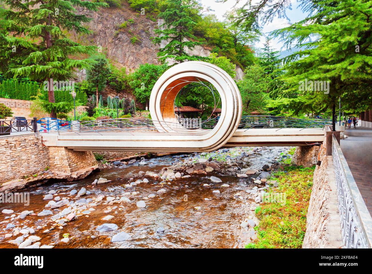 Borjomi, Georgia - September 01, 2021: Twirl Bridge or Mobius Loop ...