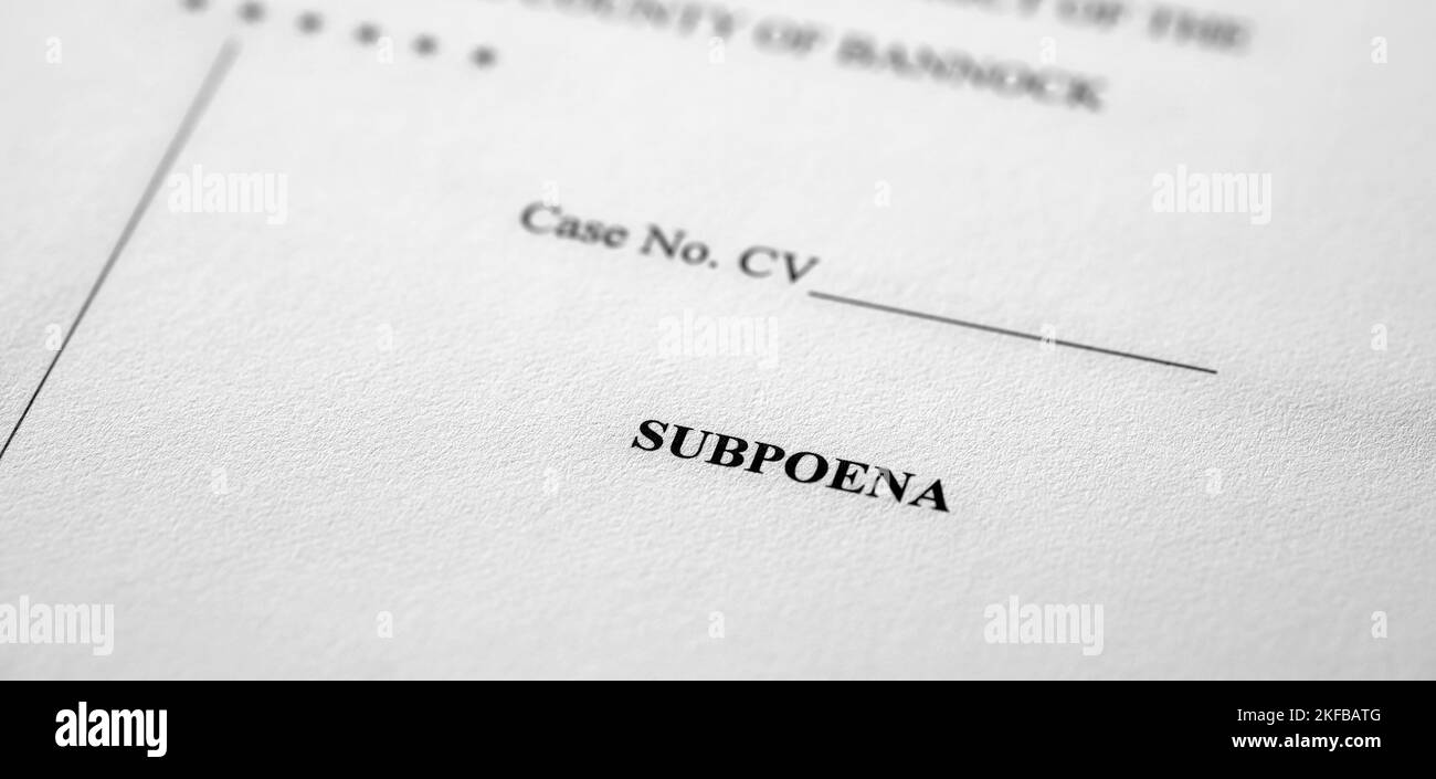 Subpoena hi-res stock photography and images - Alamy