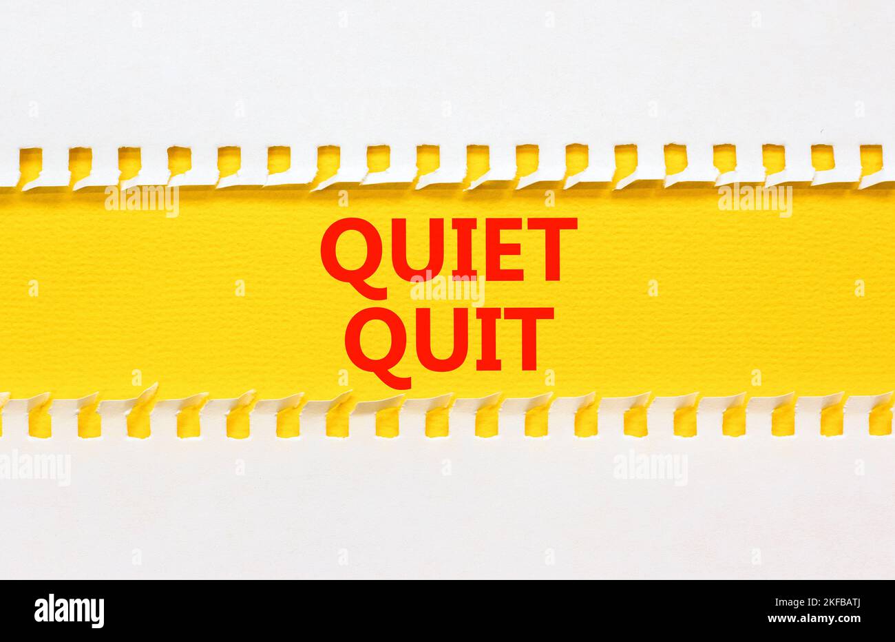 Quiet quit symbol. Concept words Quiet quit on yellow paper. Beautiful ...