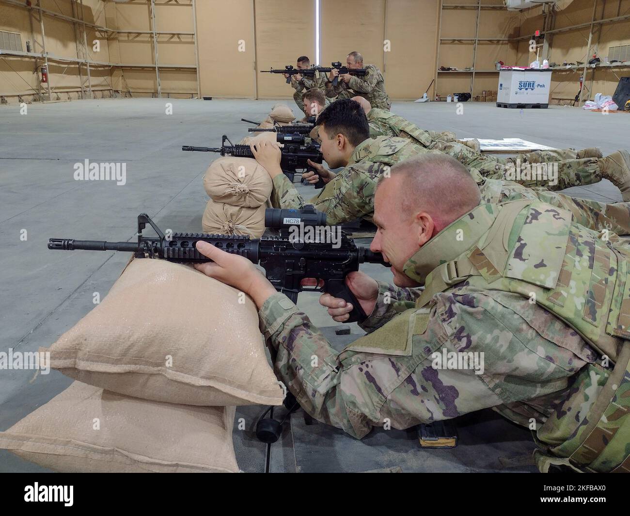35th Infantry Division Soldiers practice using the M4 during Weapons ...