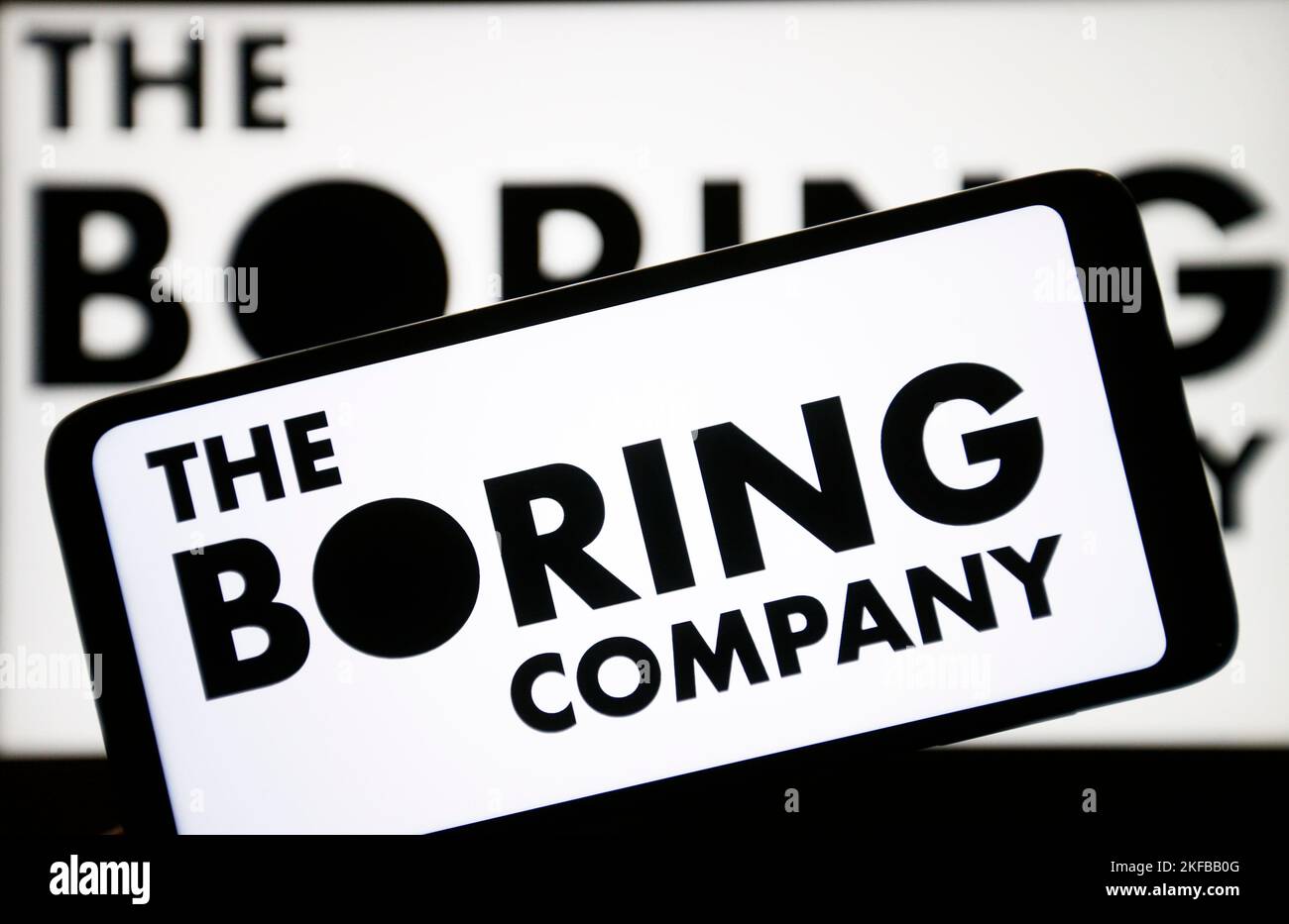 In this photo illustration, The Boring Company (TBC) logo is seen on a ...