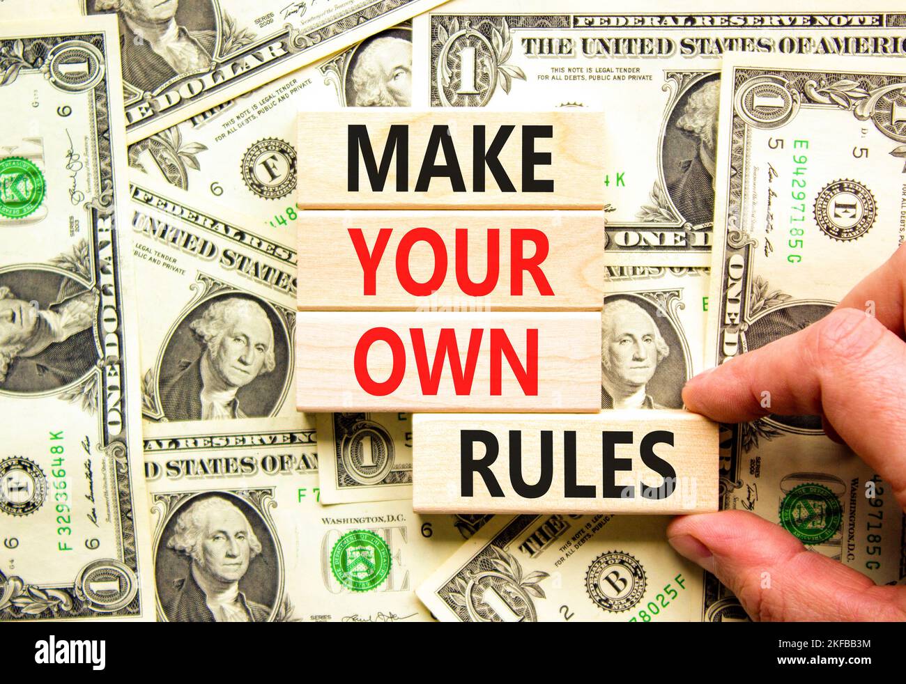 Make your own rules symbol. Concept words Make your own rules on wooden ...