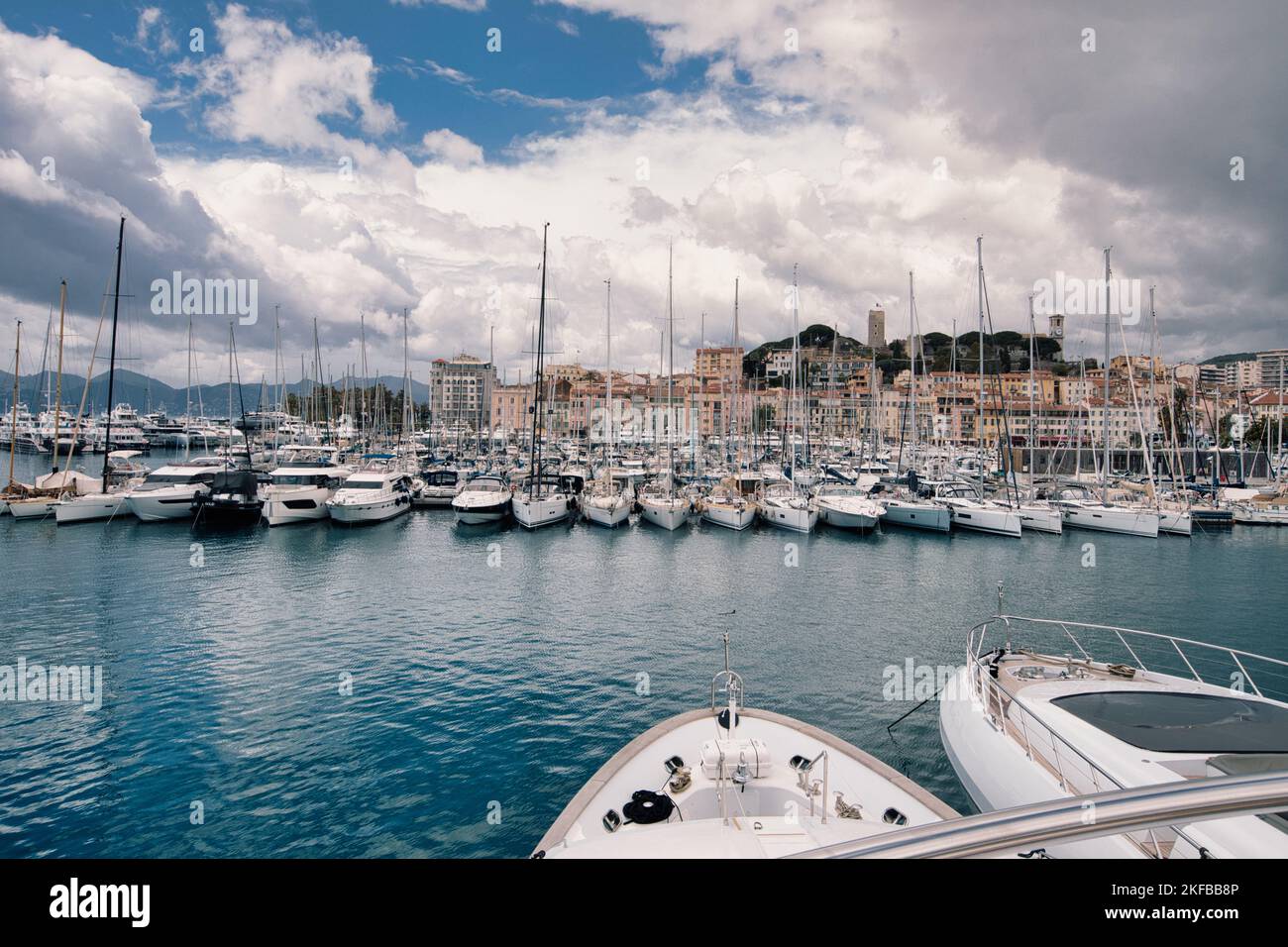 A sailing boats in the harbor on a cloudy day Stock Photo - Alamy