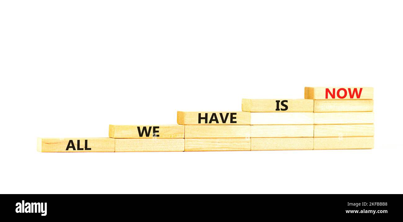 All we have is now symbol. Concept words All we have is now on wooden ...