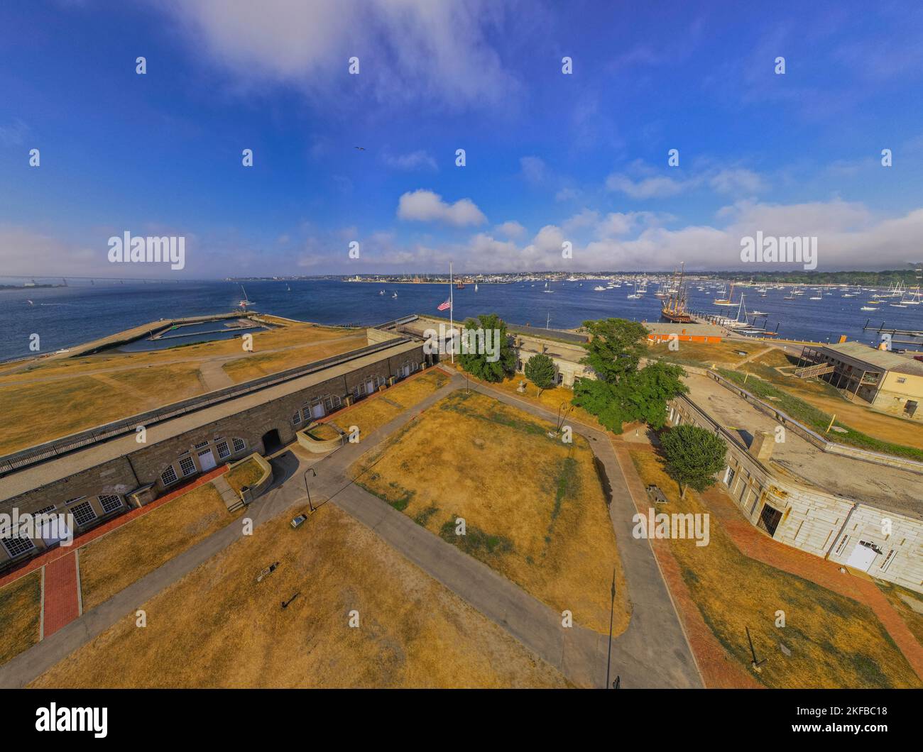 The aerial view of Fort Adams State Park. Newport, Rhode Island, United ...