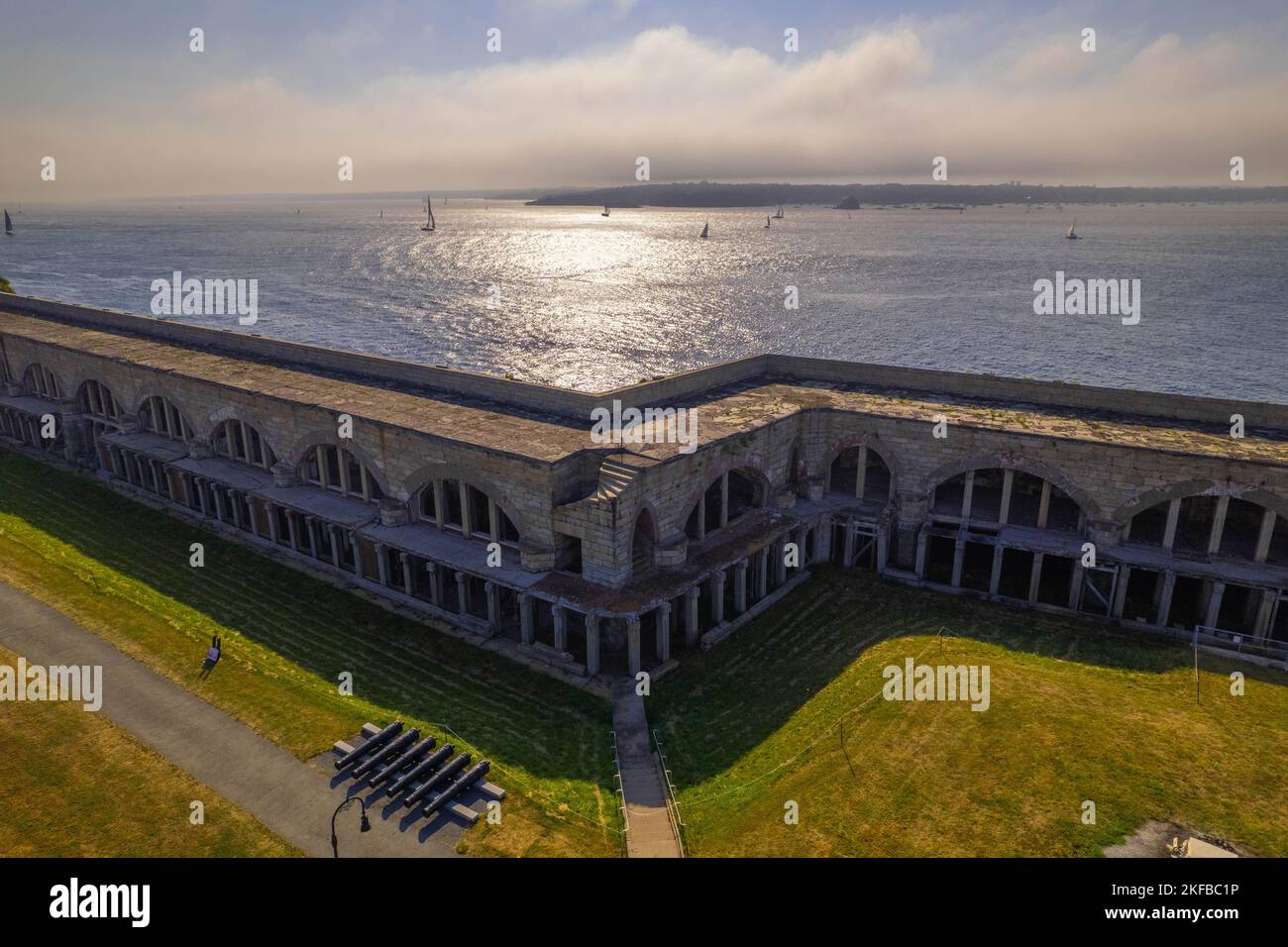 The aerial view of Fort Adams State Park. Newport, Rhode Island, United ...