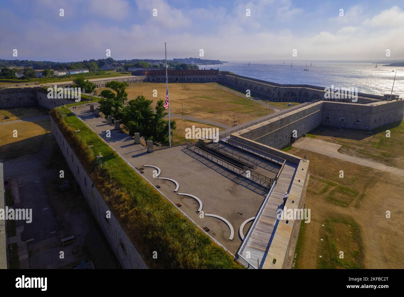 The aerial view of Fort Adams State Park. Newport, Rhode Island, United ...