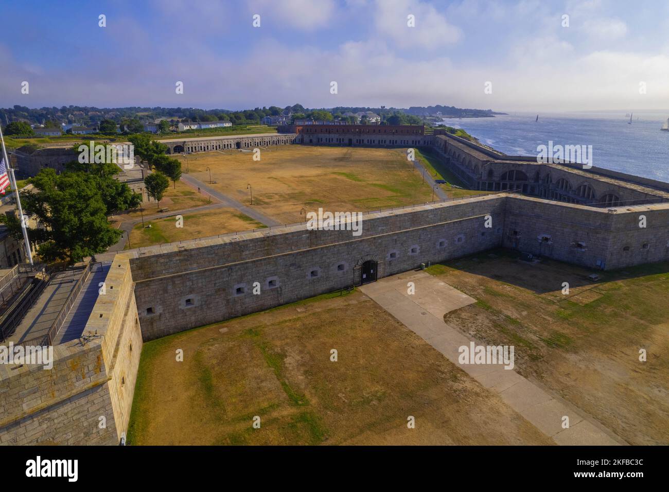 The aerial view of Fort Adams State Park. Newport, Rhode Island, United ...