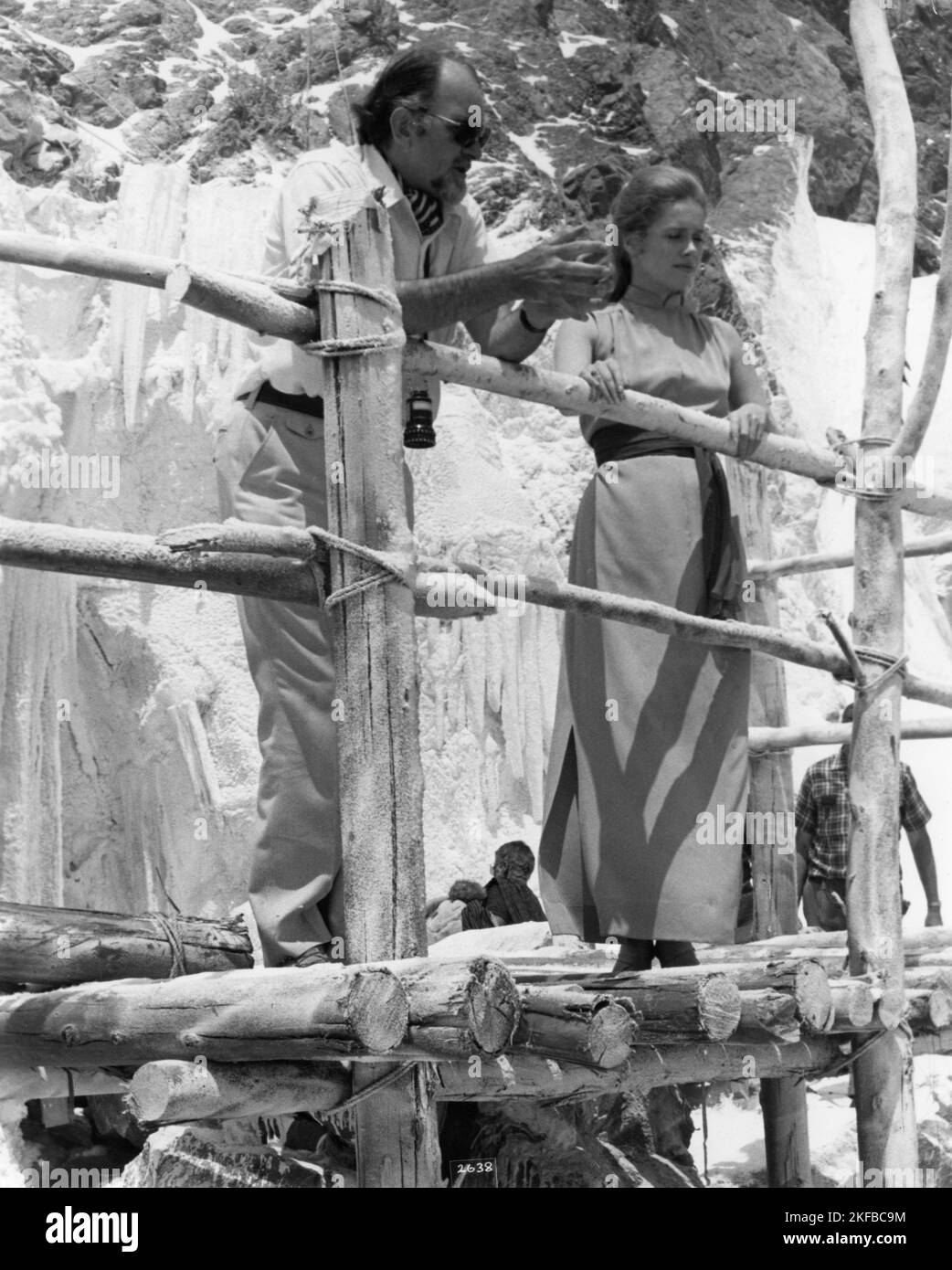 Director CHARLES JARROTT and LIV ULLMANN on set candid during filming ...