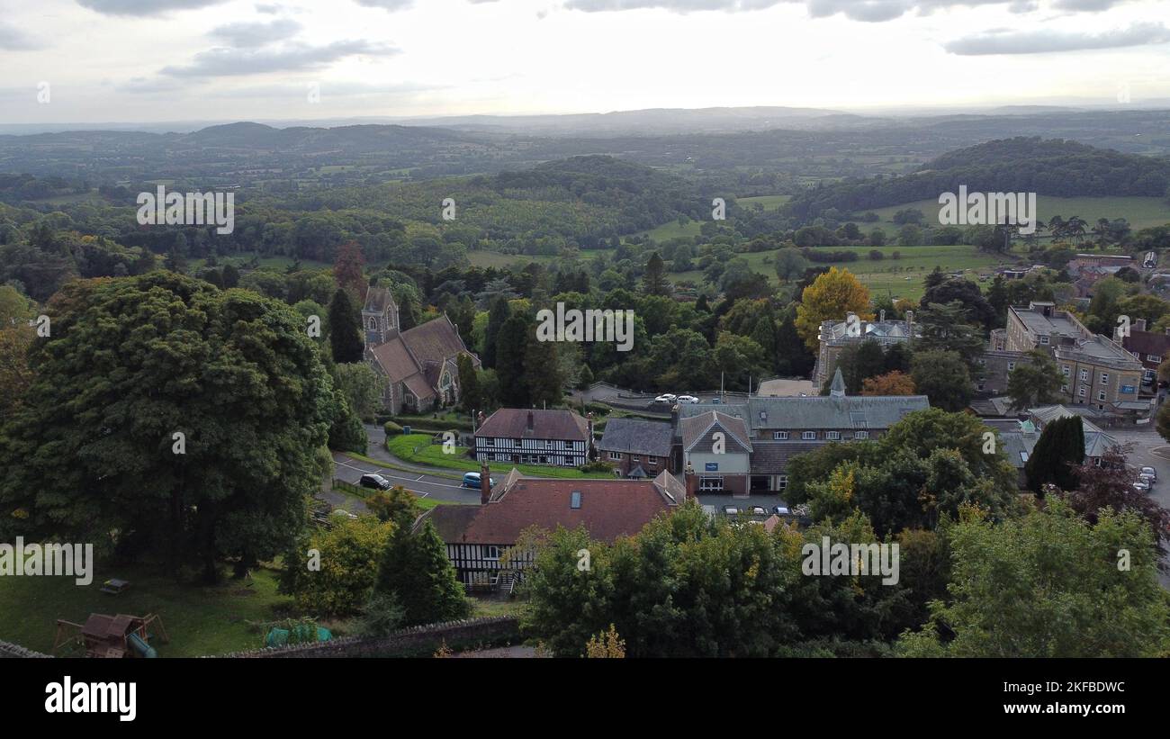 Aerial view of Malvern, Worcester UK Stock Photo - Alamy