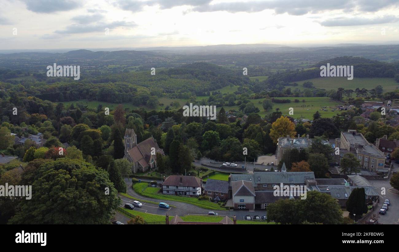 Aerial view of Malvern, Worcester UK Stock Photo - Alamy