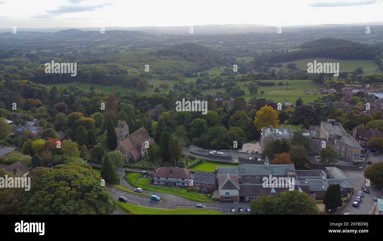 Aerial view of Malvern, Worcester UK Stock Photo - Alamy