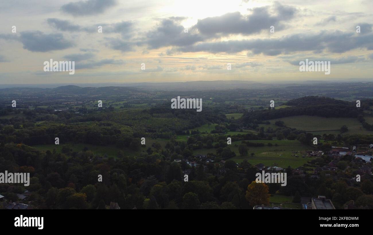 Aerial view of Malvern, Worcester UK Stock Photo - Alamy