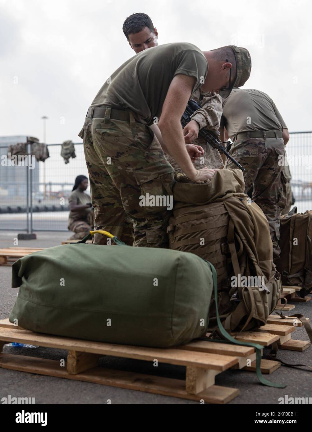 U.S. Army Sgt. Logan Givens, a U.S. Central Command customs agent with ...