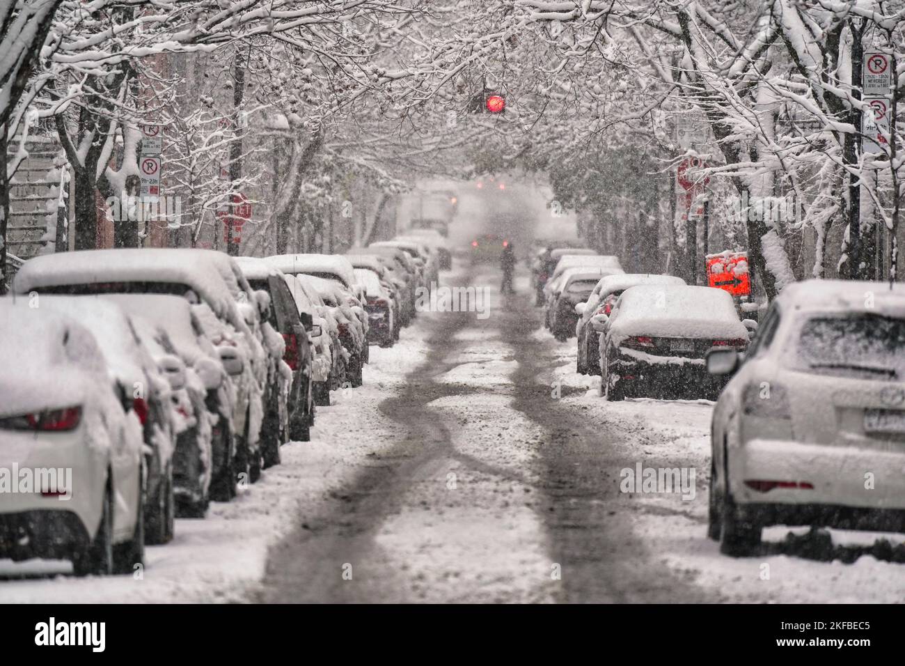 Snow covered street in the Plateau district Stock Photo - Alamy
