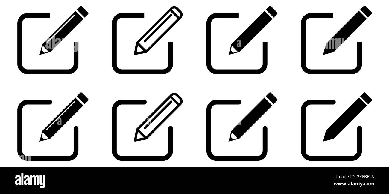 Edit vector icons. Edit document symbol. Vector illustration isolated ...