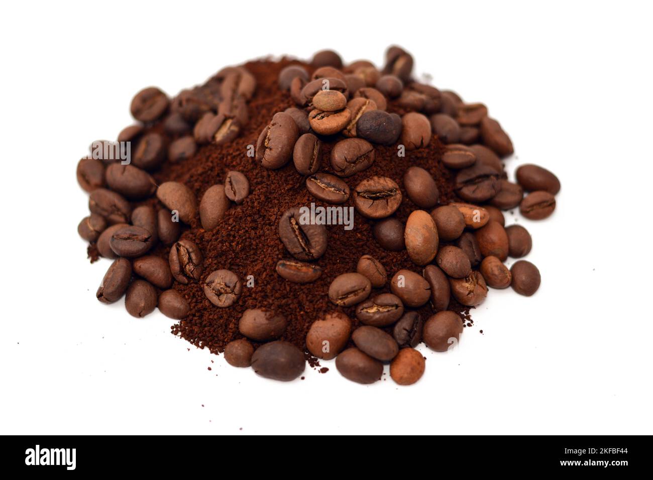 beans, seeds and grind coffee of the Coffea plant and the source for ...