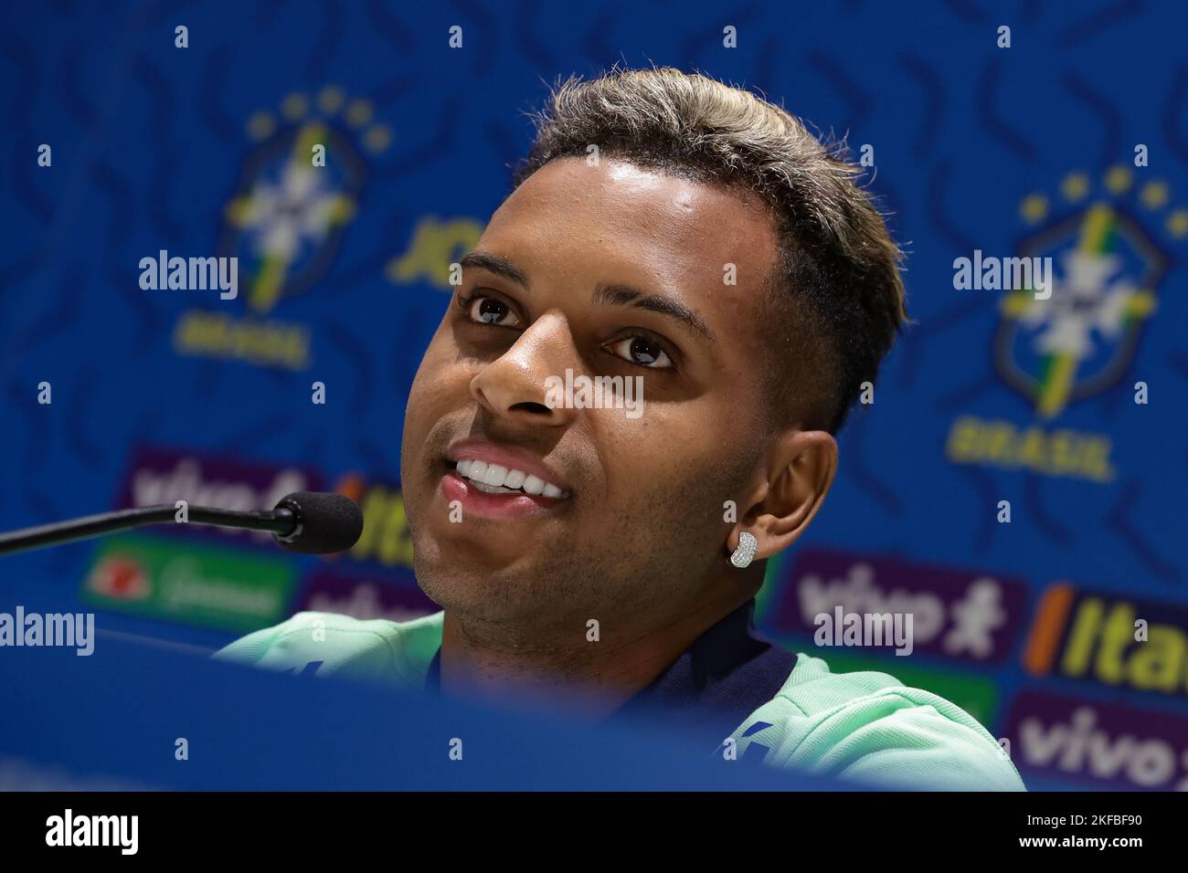 Turin, Italy, 18th November 2022. Rodrygo of Brazil reacts during a ...