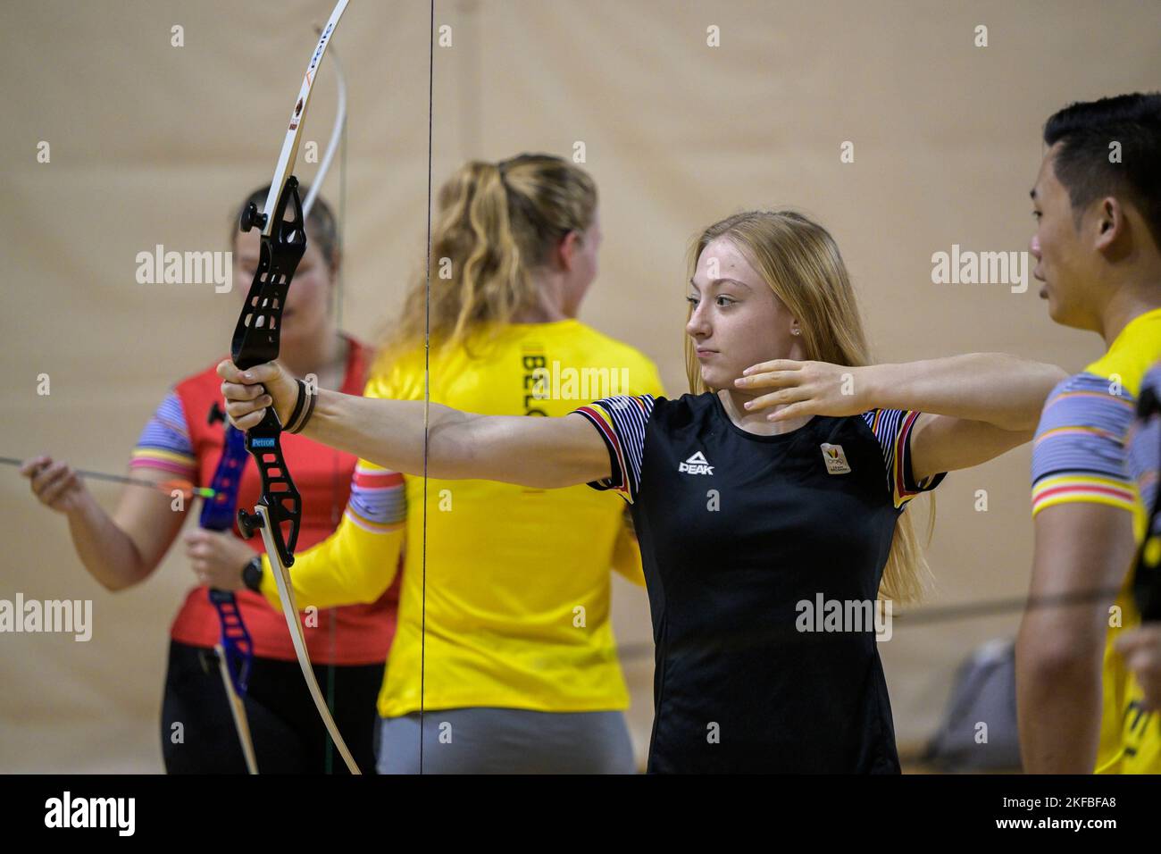 Belek Turkey, 17 November 2022. Belgian gymnast Lisa Vaelen pictured in ...