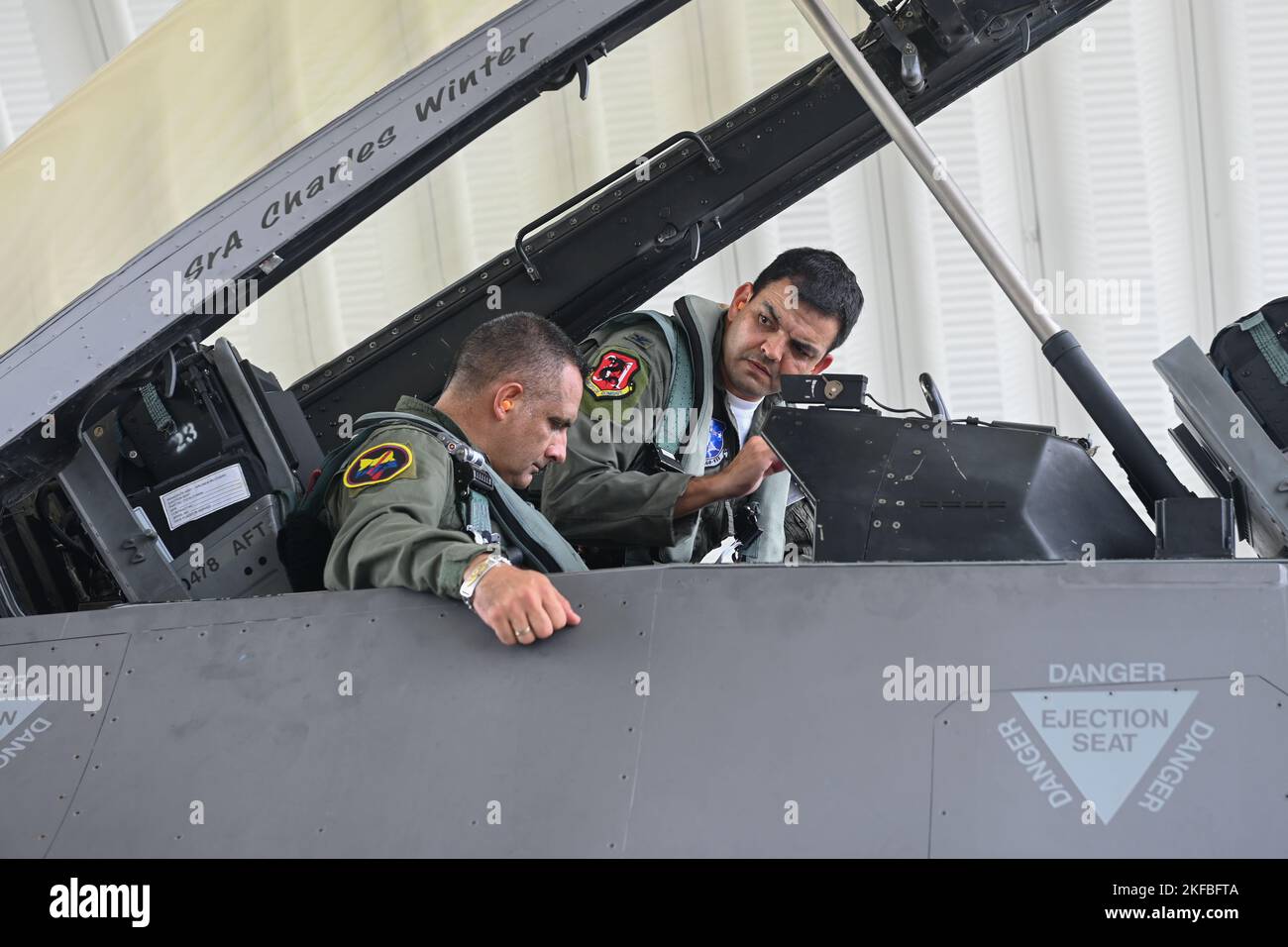 U.S. Air Force Col. Quaid Quadri, right, commander of South Carolina ...
