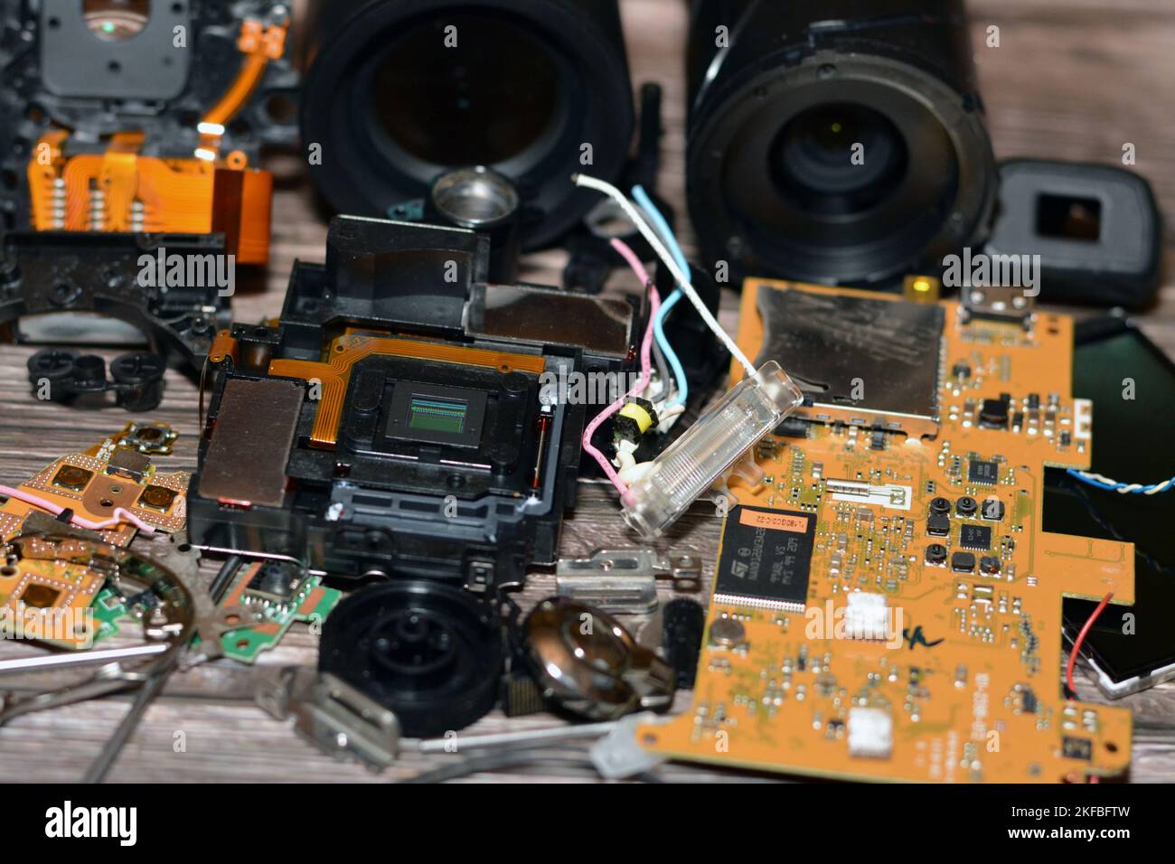 Cairo, Egypt, November 4 2022: The interior components of a compact ...