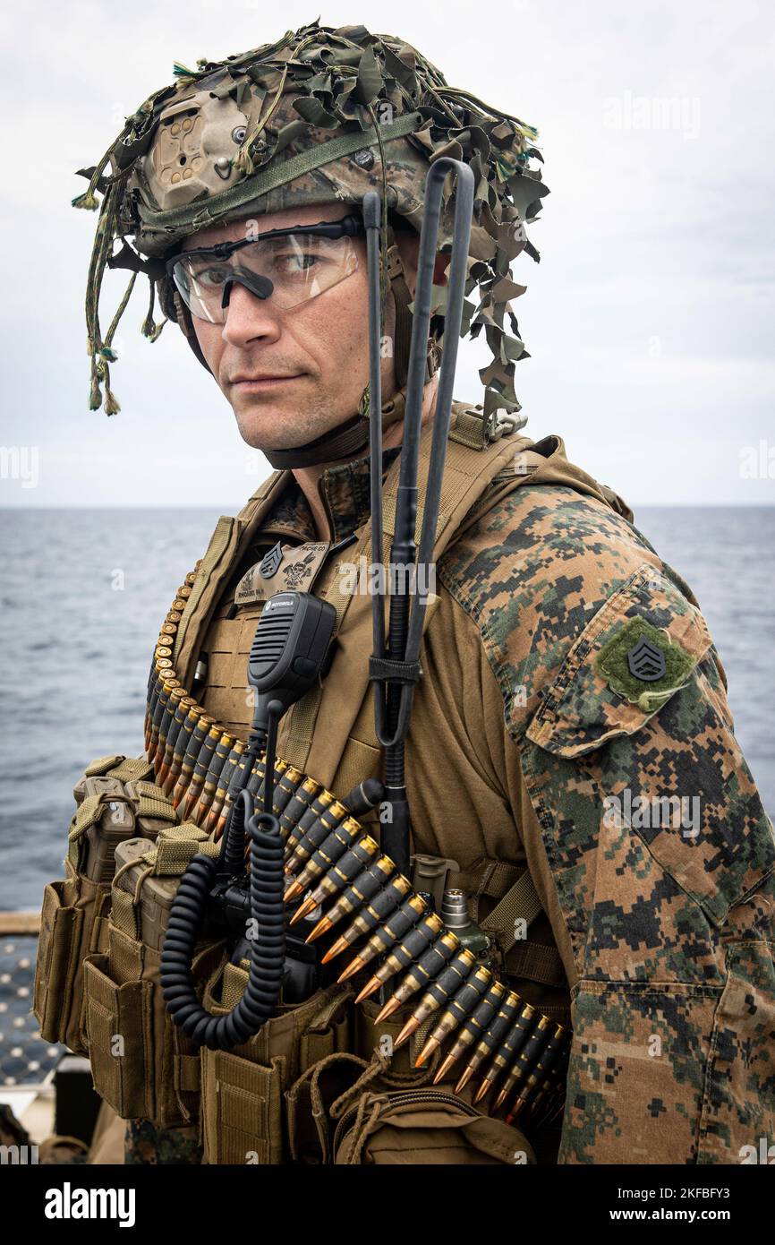 U.S. Marine Corps Staff Sgt. Nicholas Rhoades, an infantry platoon sergeant with Battalion ...