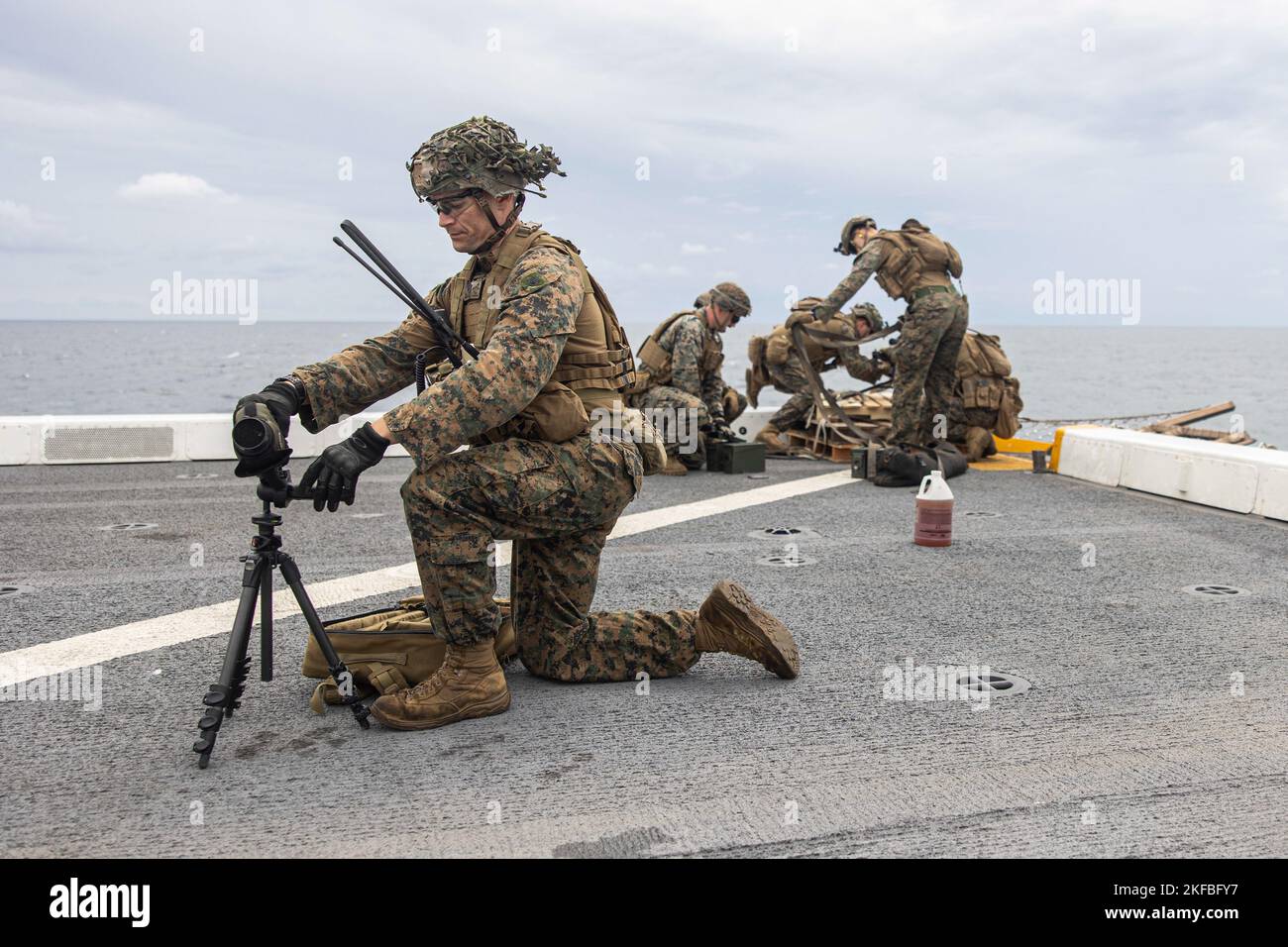 U.S. Marine Corps Staff Sgt. Nicholas Rhoades, an infantry platoon sergeant with Battalion ...