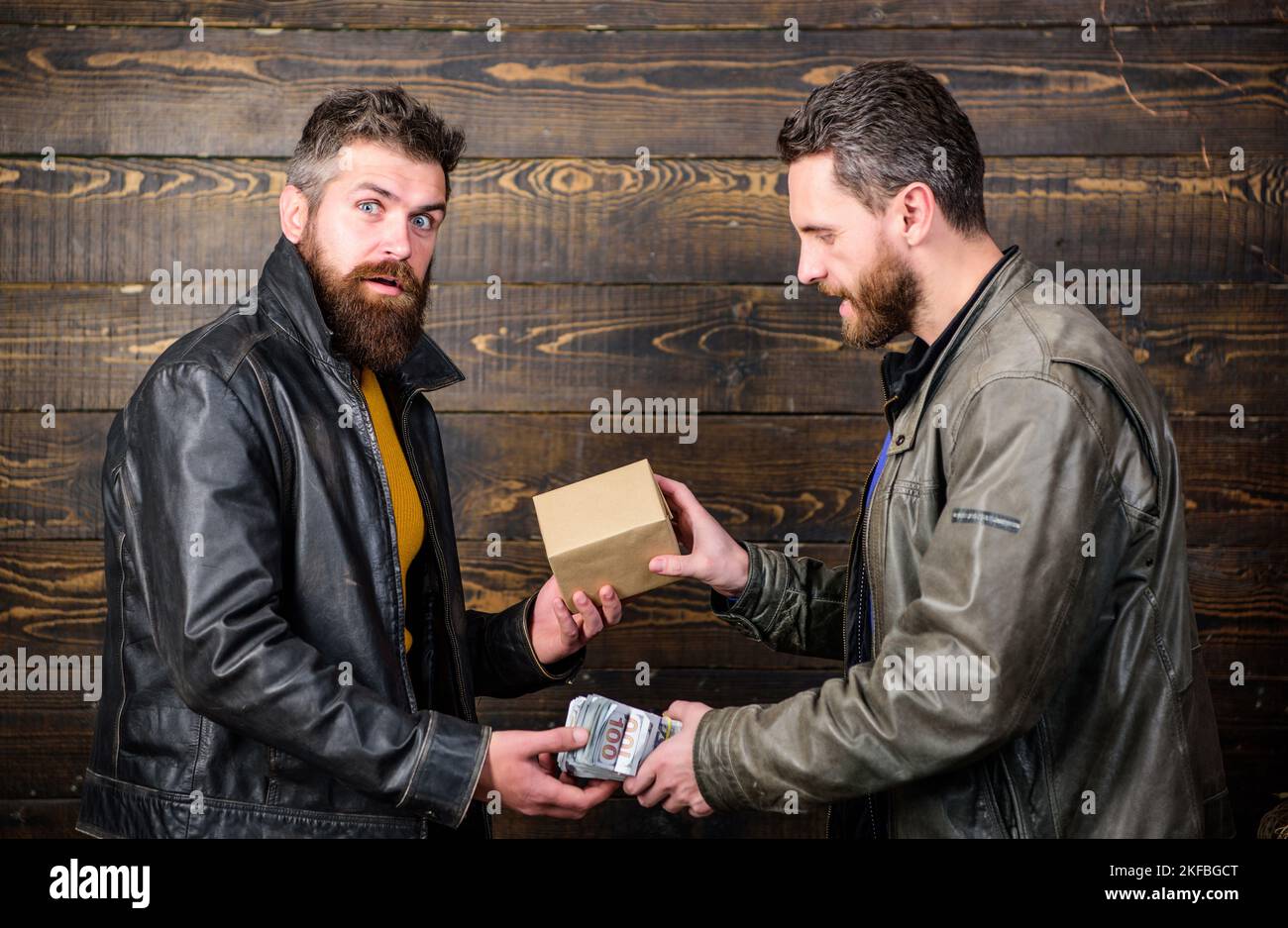 Break law. Dealer and buyer of illegal item. Buy illegal products. Cash ...