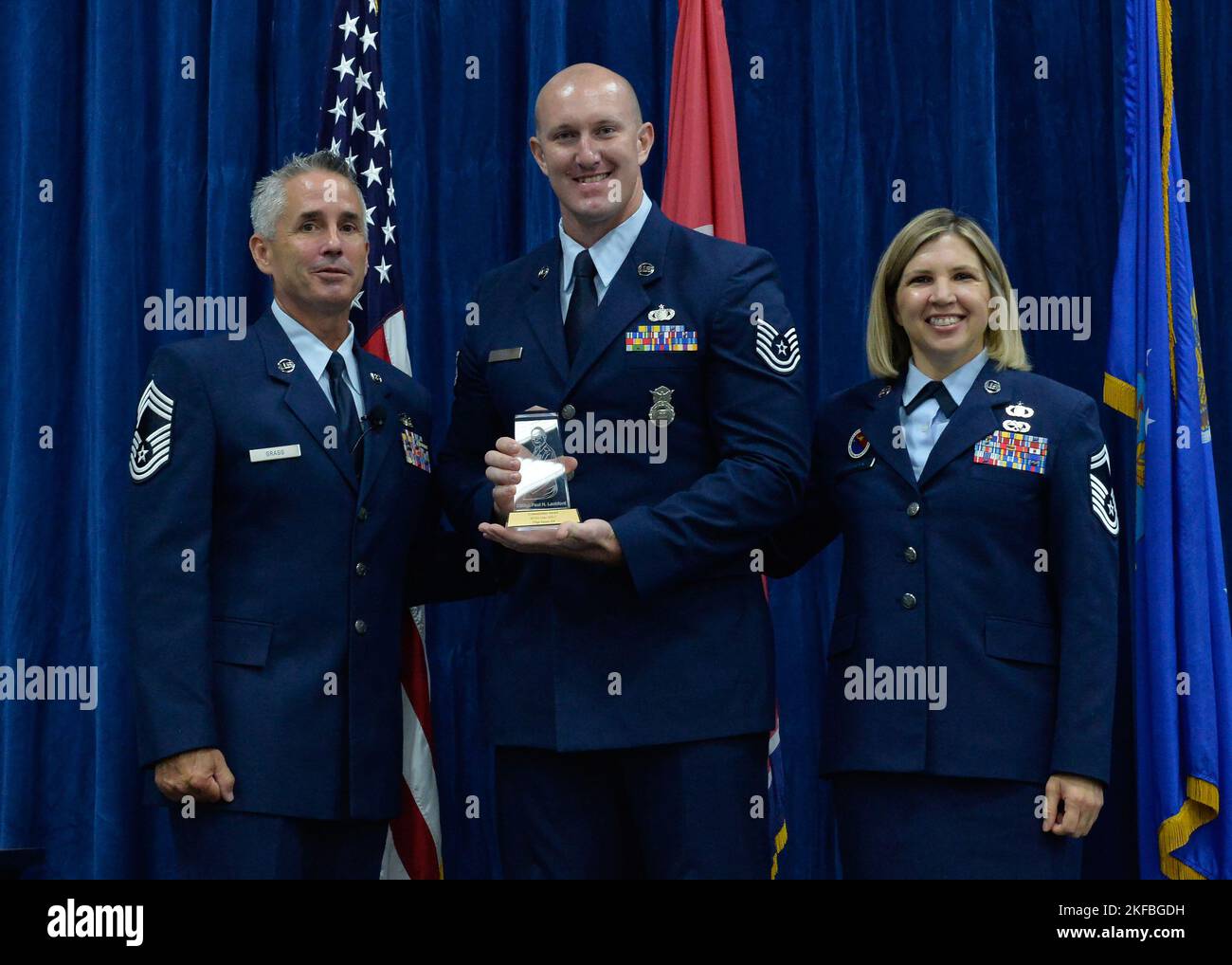 U.S. Air Force Tech. Sgt. James Alt receives the Commandant Leadership ...