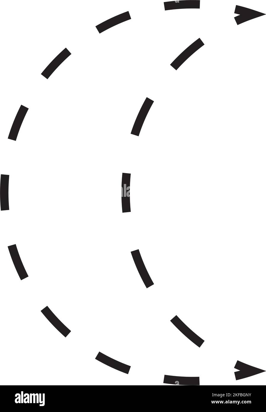 Crescent Symbol Dashed Shape Vector Icon For Creative Graphic Design Ui Element In A Pictogram