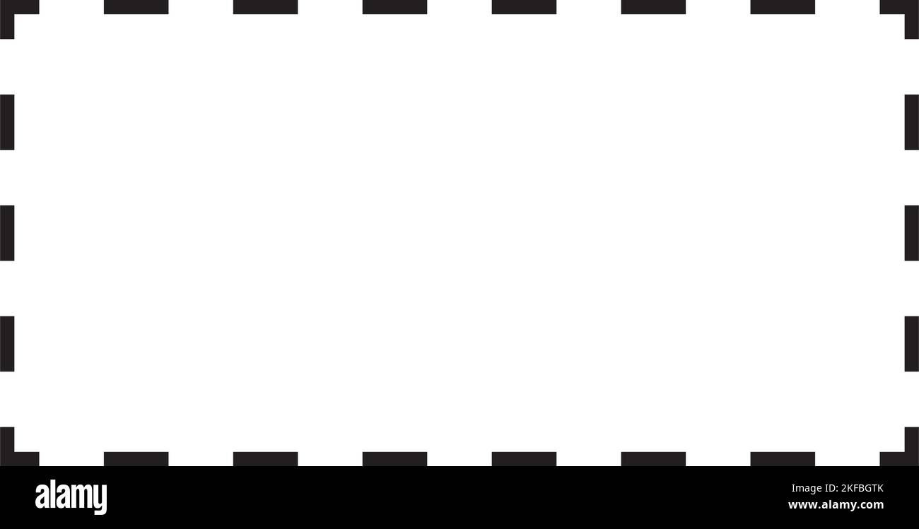 Rectangle shape dashed icon vector symbol for creative graphic design ...