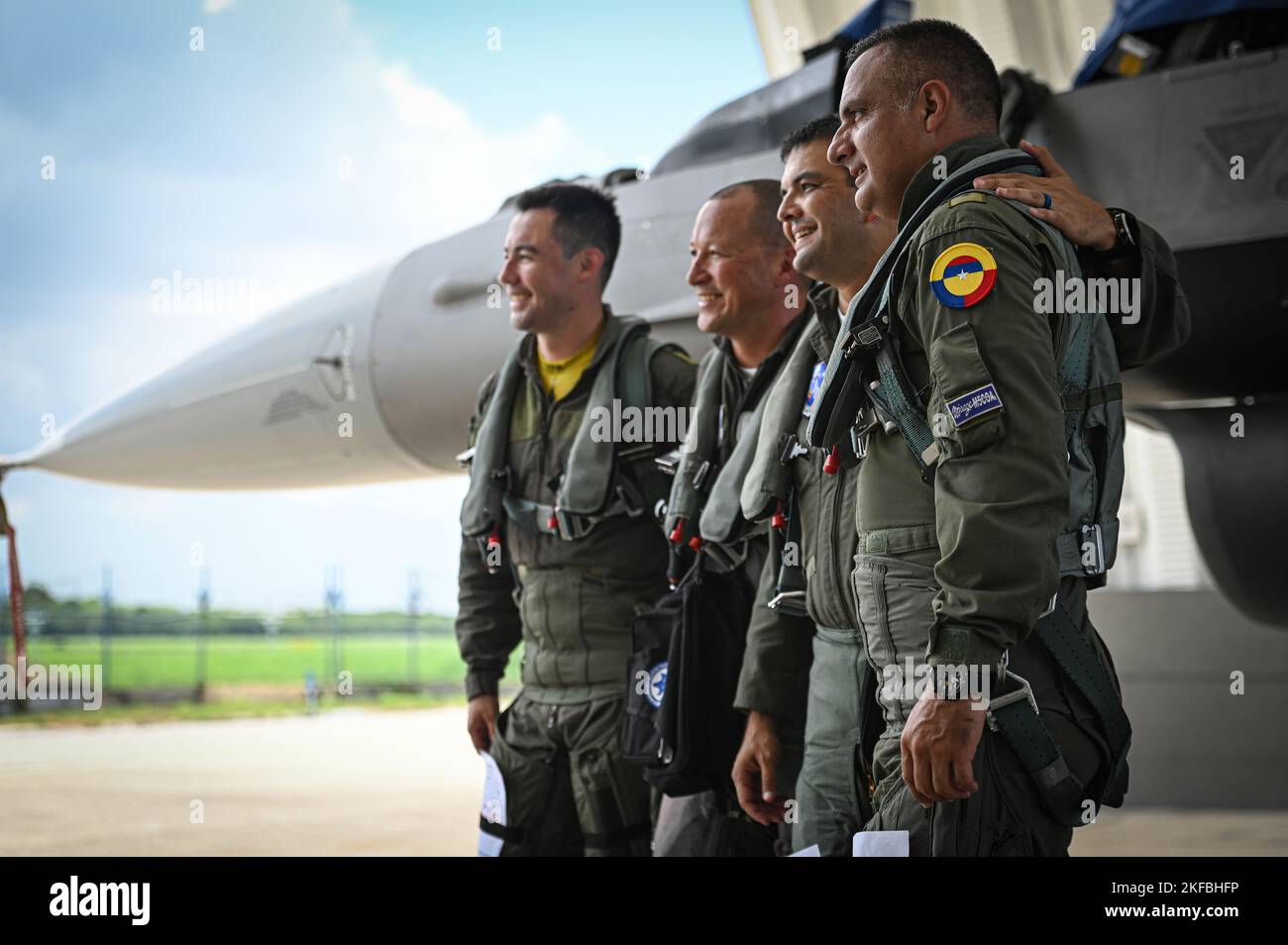 U.S. Air Force Col. Quaid Quadri, center right, commander of South ...