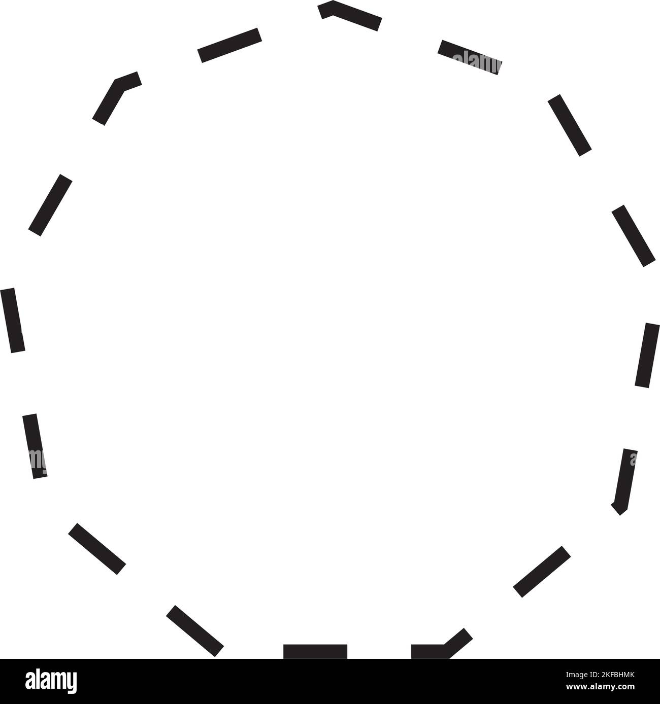 Nonagon Shape Dashed Symbol Vector Icon For Creative Graphic Design Ui