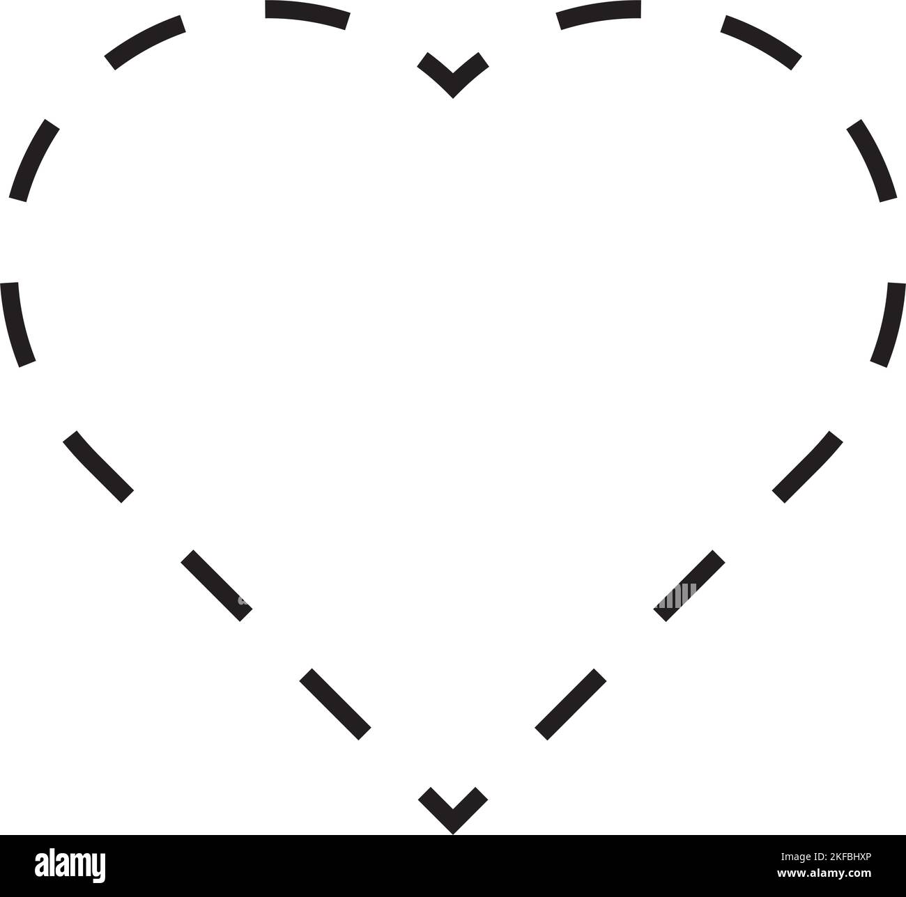 Heart Shape Dashed Symbol Icon Vector For Creative Graphic Design Ui