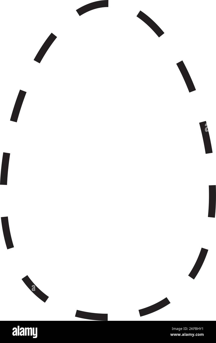 Oval Shape Dashed Symbol Vector Icon For Creative Graphic Design Ui
