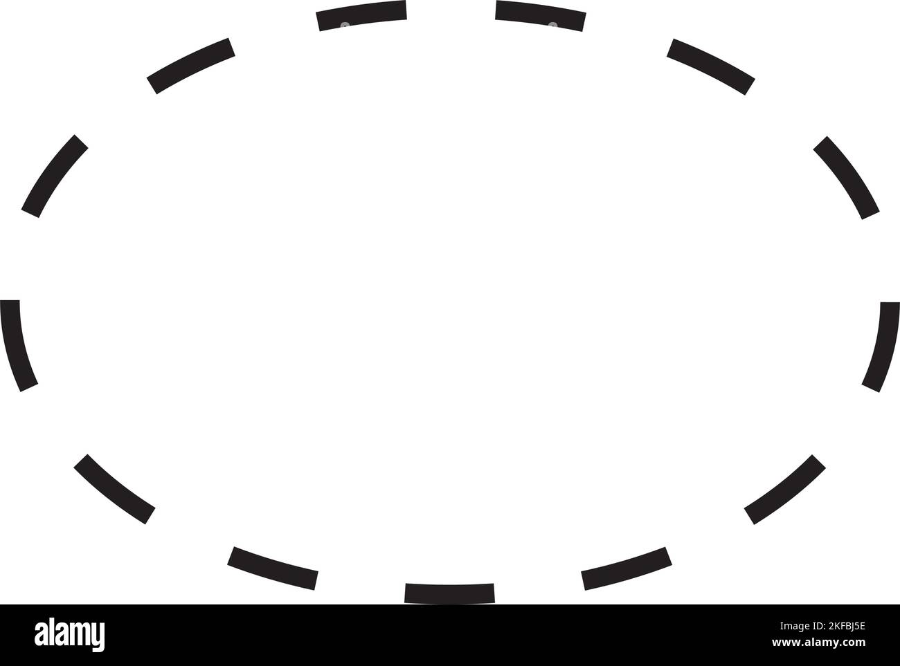 Ellipse Shape Dashed Symbol Vector Icon For Creative Graphic Design Ui 7257