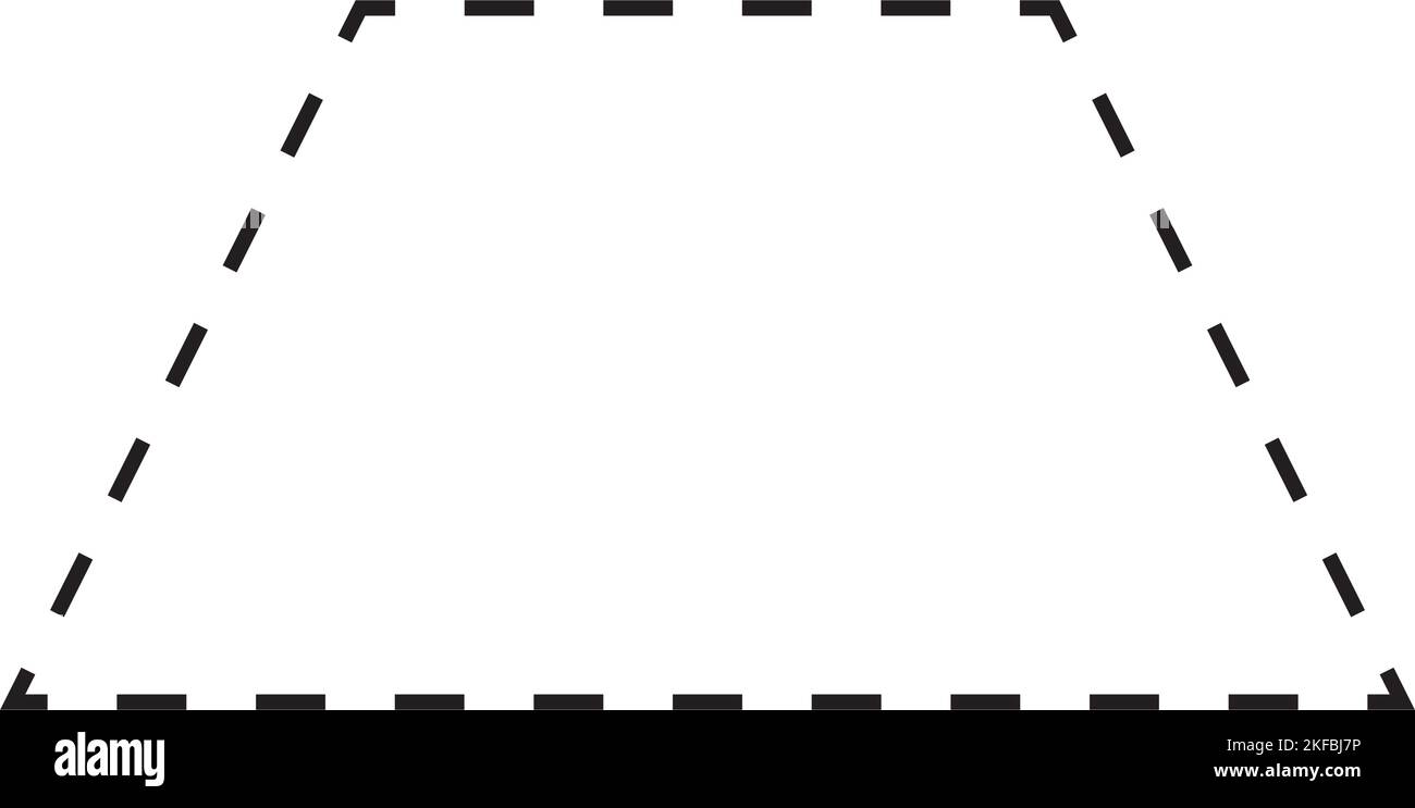 Trapezoid or Trapezium symbol dashed shape vector icon for creative ...