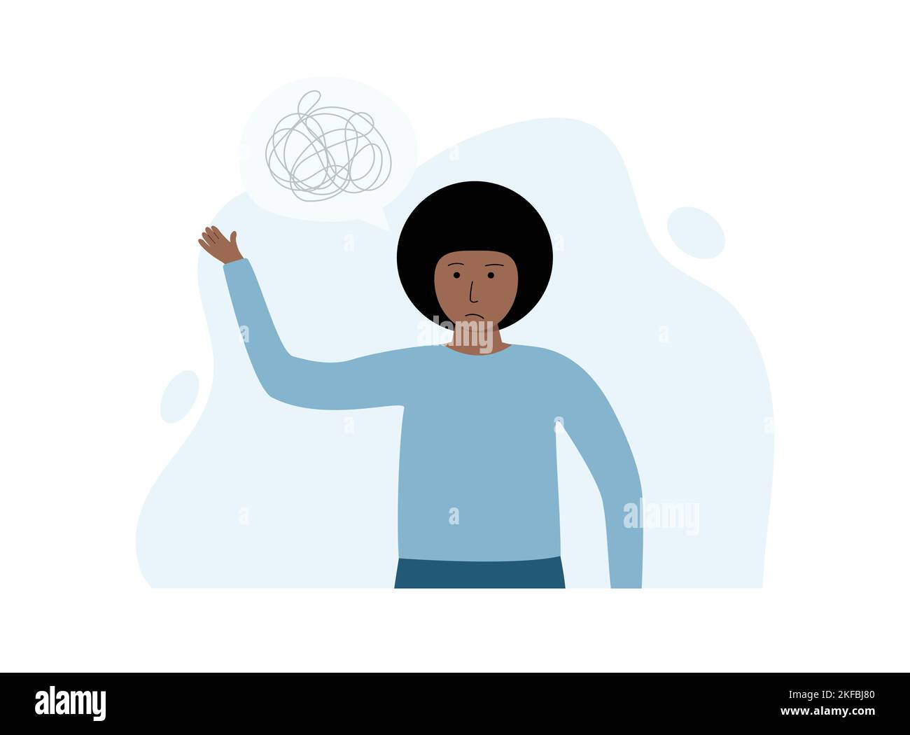 Man character Depression, stress. There is complete confusion in the head Stock Vector Image ...