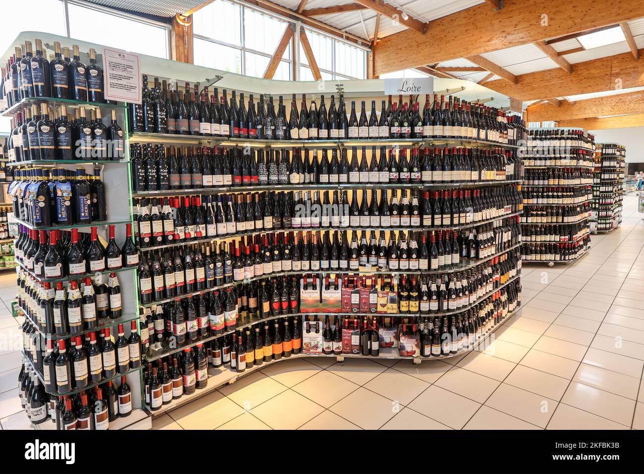 Alcohol,wine,champagne,section,large,choice,on,display,At,E.Leclerc ...