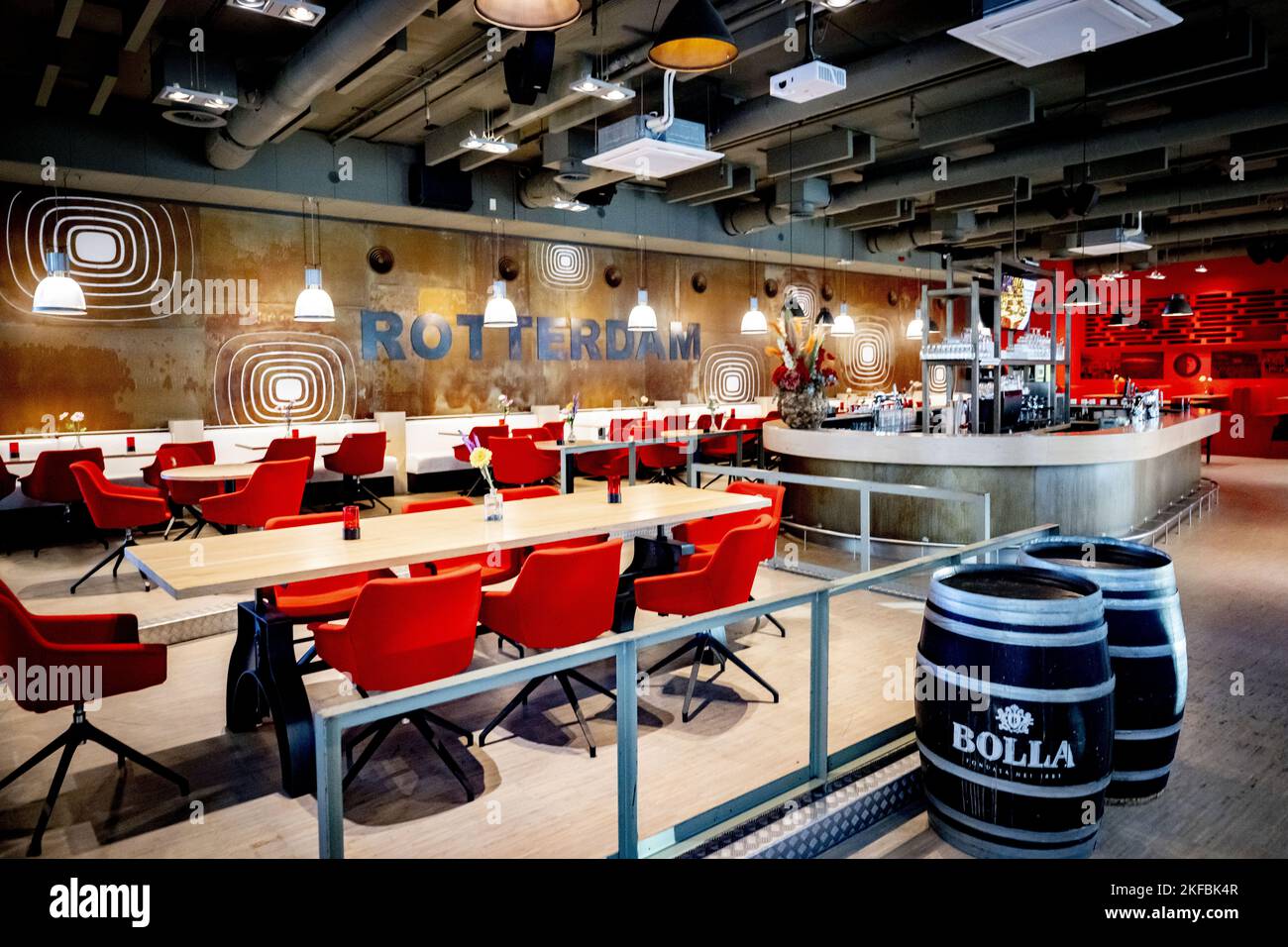 ROTTERDAM - Catering area and halls in the Maas building in stadium De ...