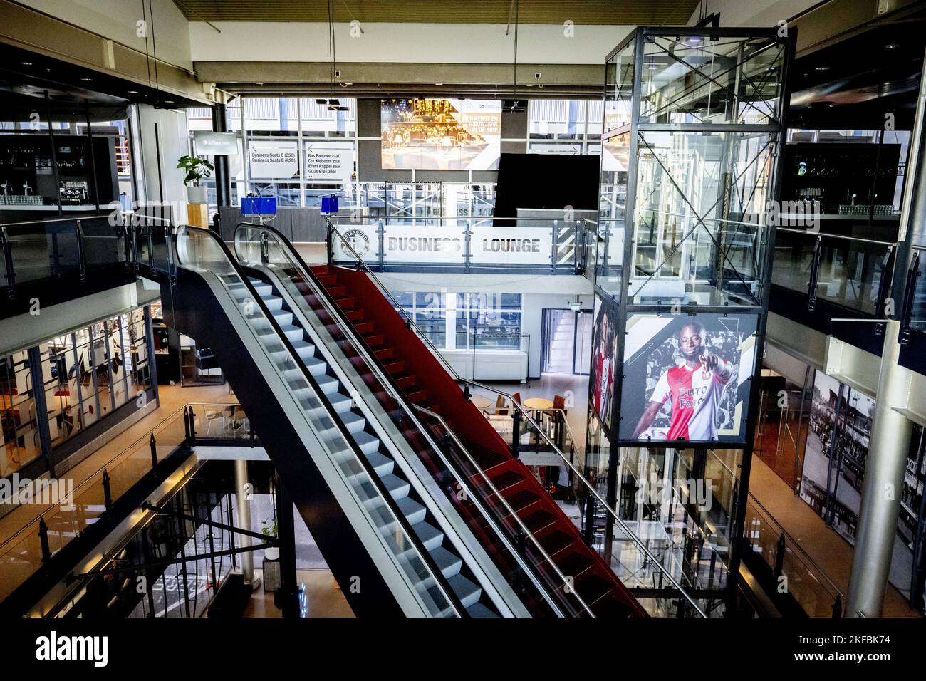 ROTTERDAM - Catering area and halls in the Maas building in stadium De ...