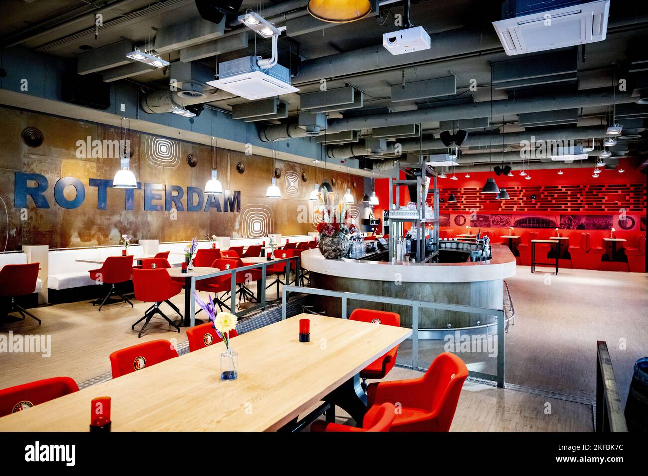 ROTTERDAM - Catering area and halls in the Maas building in stadium De ...