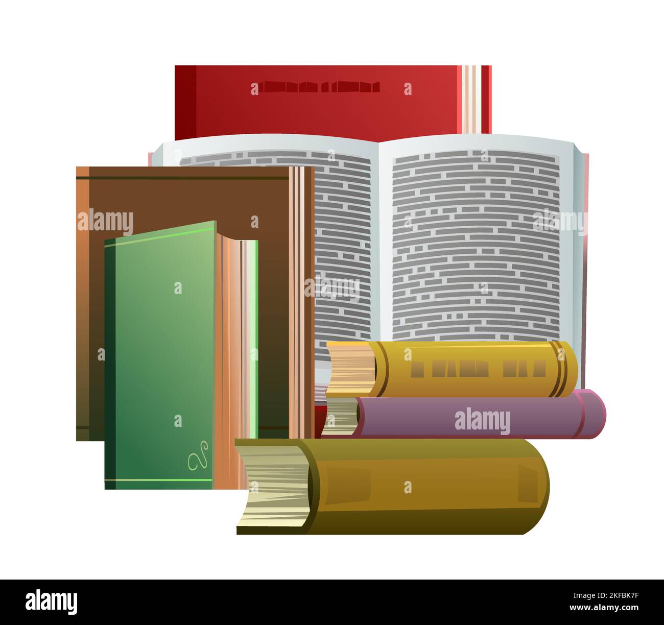 Objects books. Still life. Great collection for reading. Library or ...