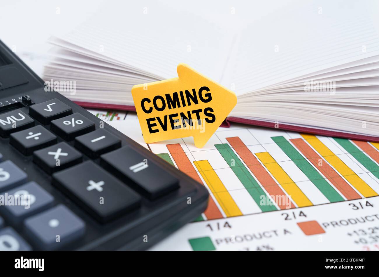 Business concept. On the business charts there is a notepad, a pen and ...