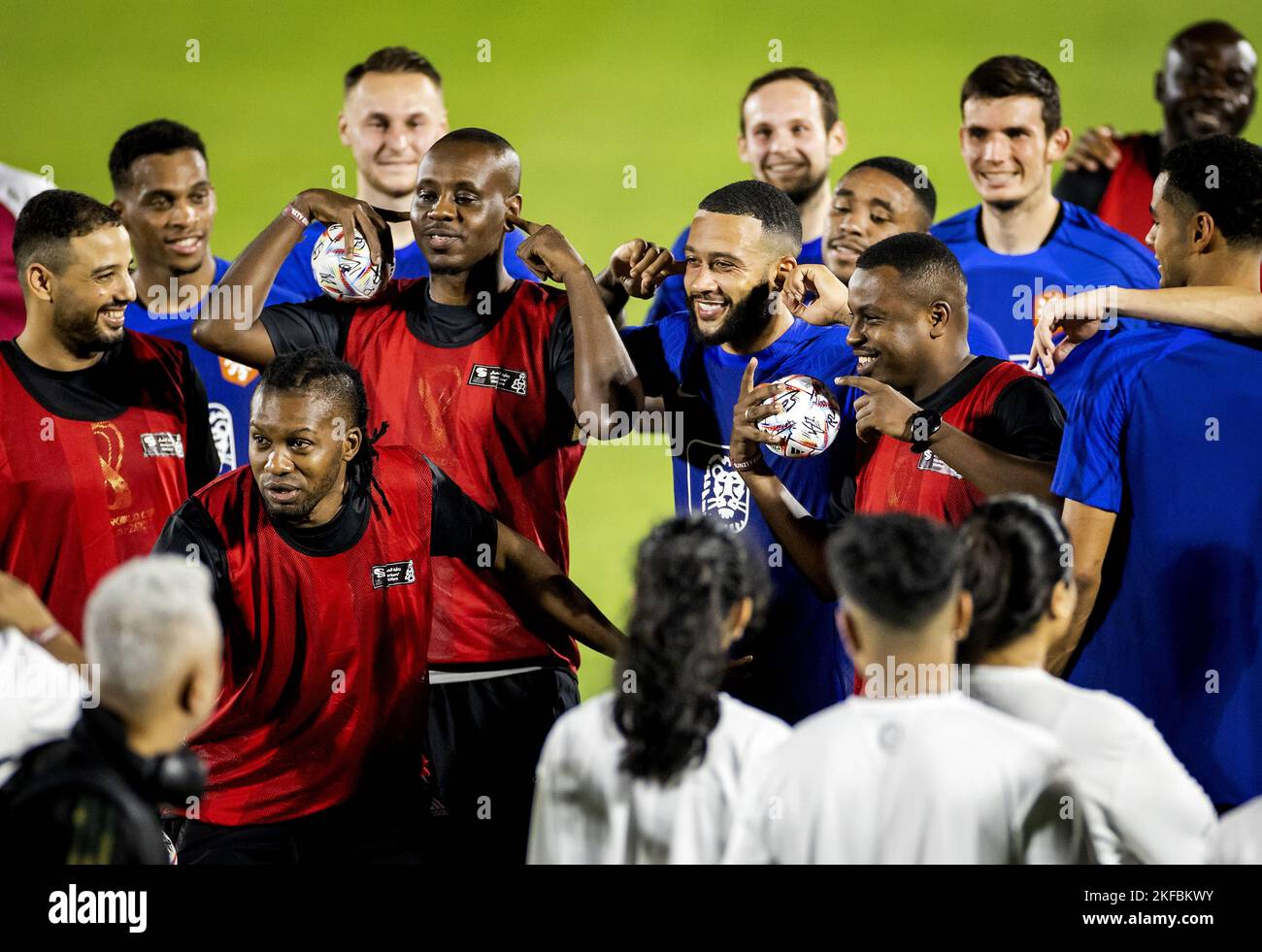 DOHA - Memphis Depay of Holland during a meeting of the Dutch national ...